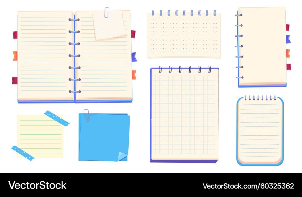 Lined Paper Notes & Stationery – Royalty-Free Vector | VectorStock