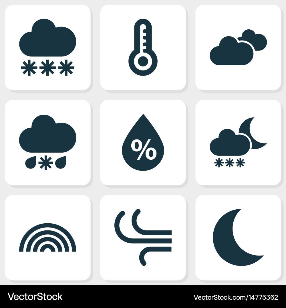 Night Moisture Weather Icons Royalty Free Vector Image