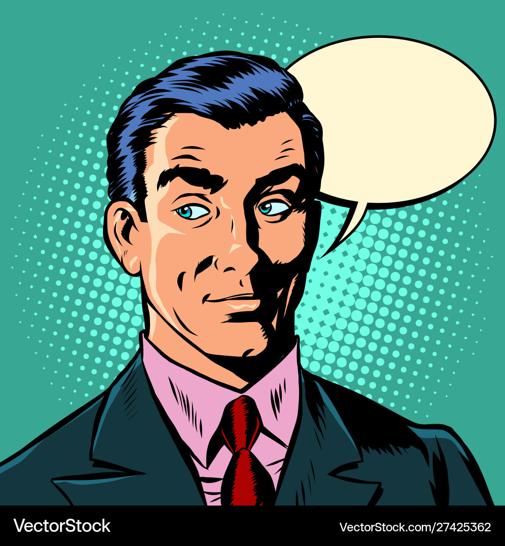 Pop art man serious Royalty Free Vector Image - VectorStock