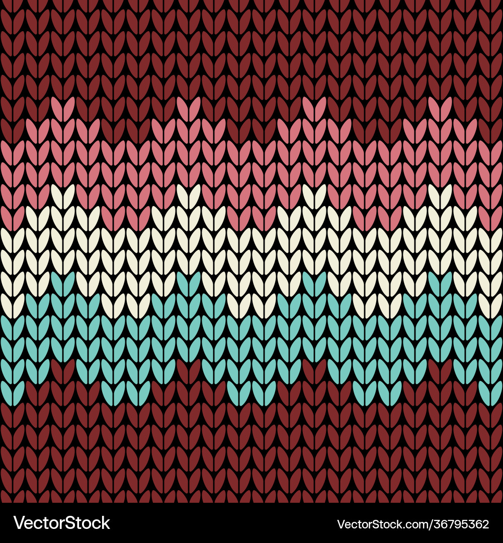Seamless knit pattern with waves knitted Vector Image