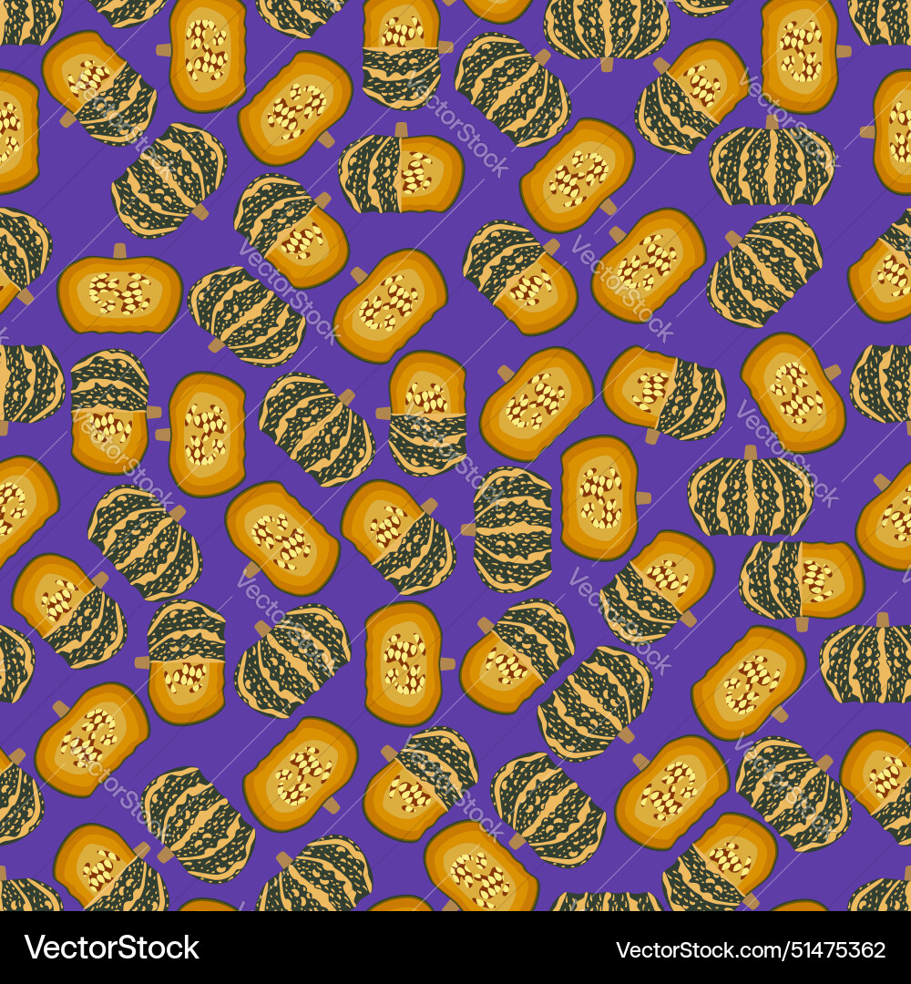 Seamless pattern delica winter squash flat design Vector Image