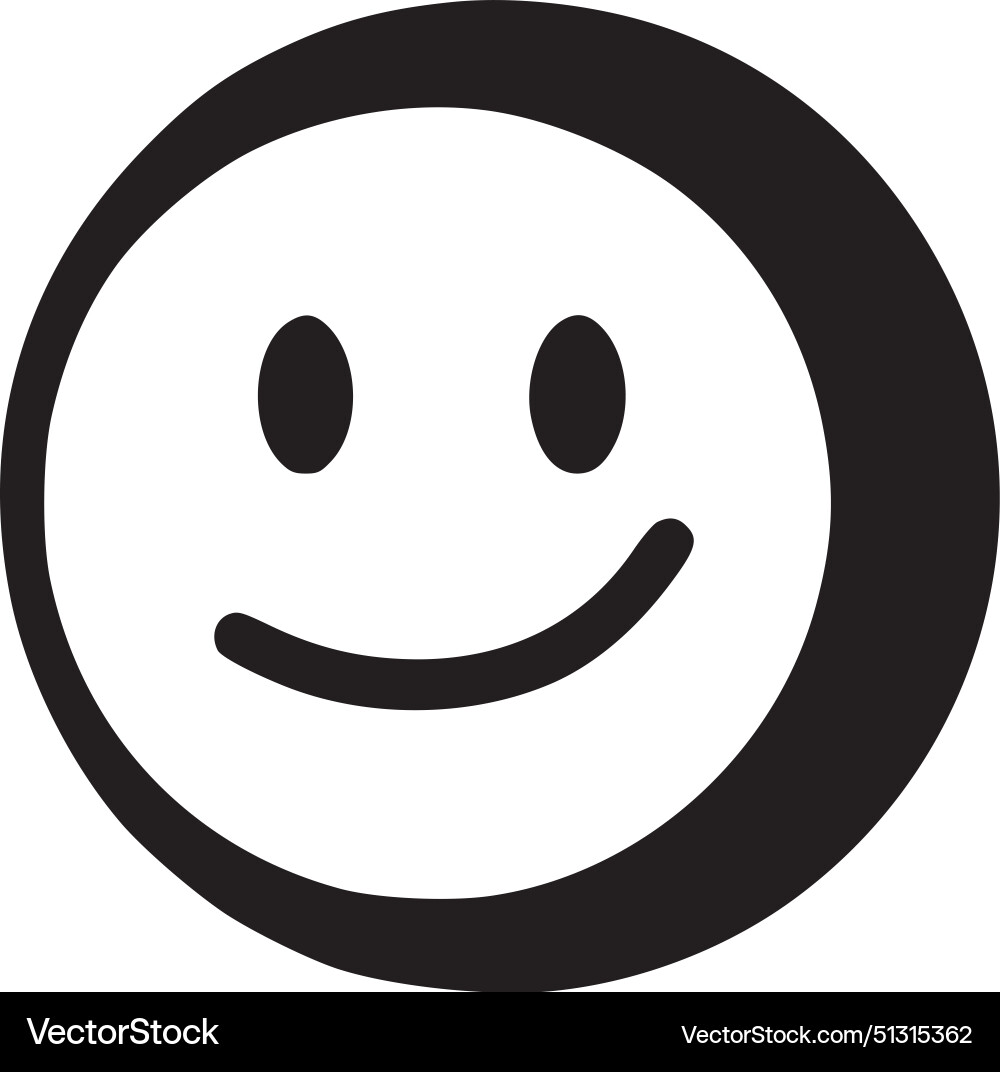 Smiley face - black and white Royalty Free Vector Image