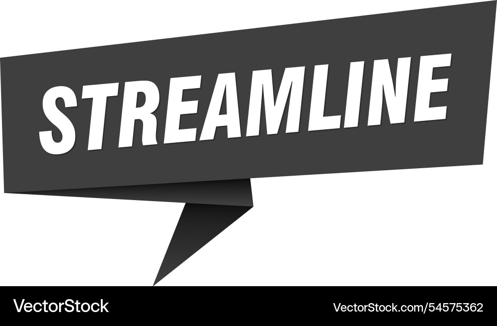 Streamline banner speech bubble label Royalty Free Vector