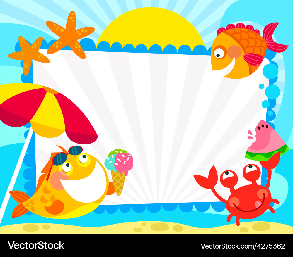 Summer Fish Frame Royalty Free Vector Image - VectorStock