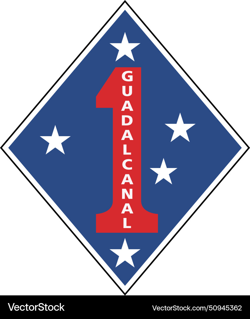 Us marine corps 1st division insignia Royalty Free Vector