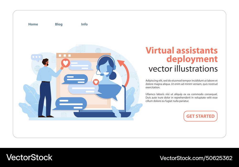 Virtual assistant deployment efficient Royalty Free Vector