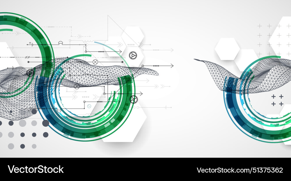 Wireframe concept abstract technology futuristic Vector Image