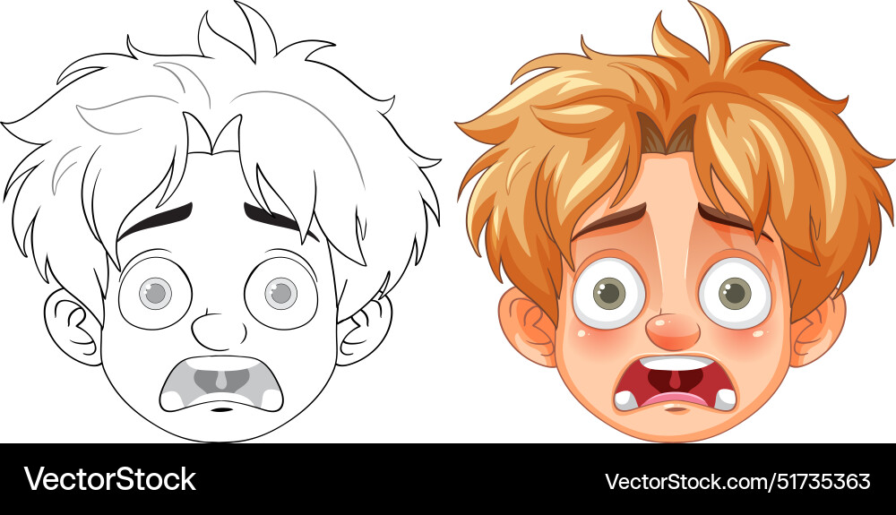 A boy with shocked face Royalty Free Vector Image