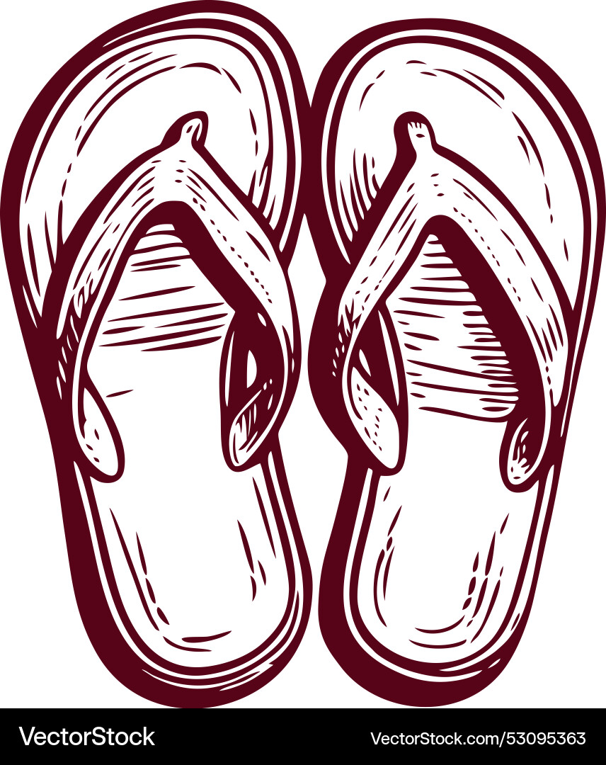 Classic hand drawing slippers Royalty Free Vector Image