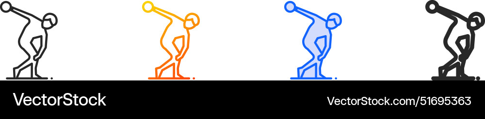 Discus iconthin linear gradient blue stroke Vector Image