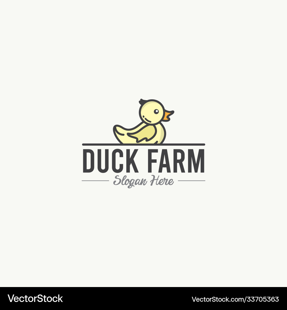 Duck farm logo icon template design Royalty Free Vector