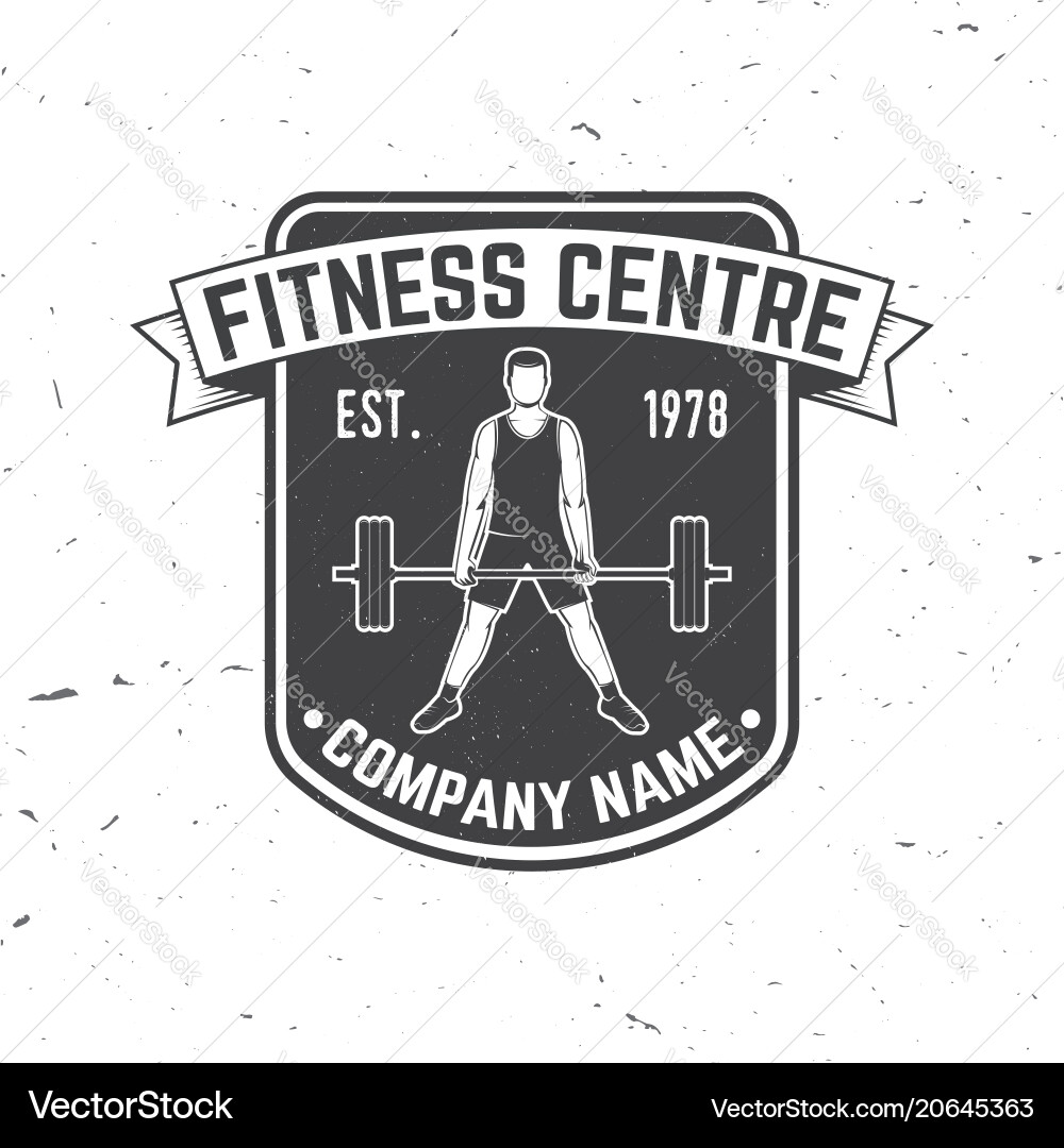 Fitness centre badge for centers Royalty Free Vector Image