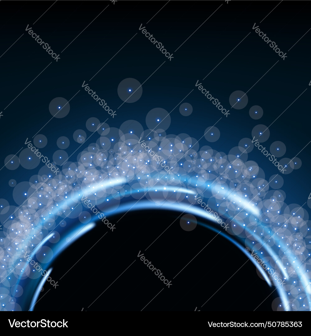 Half round blue light shiny with sparkles Vector Image