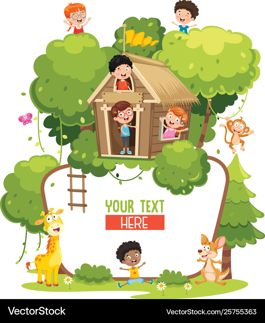 Kids and animals Royalty Free Vector Image - VectorStock