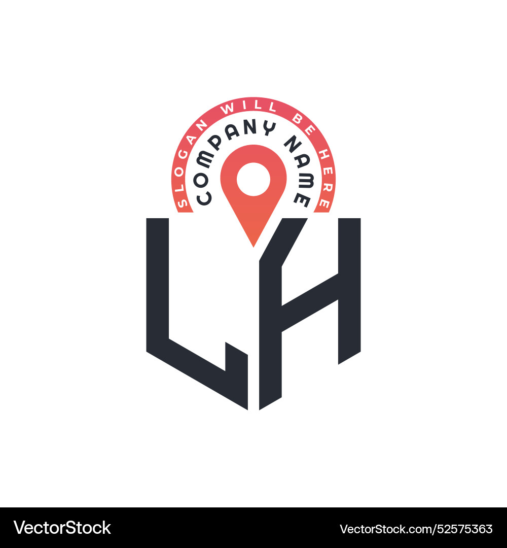 Lh location logo design for human resources Vector Image