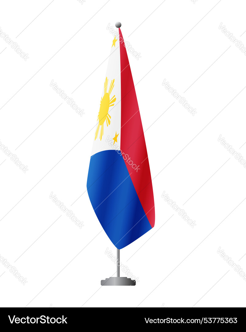 Philippines flagin in wartime on flagpole Vector Image