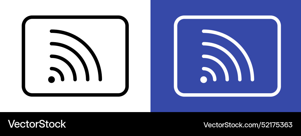 Screen cast logo sign set outline Royalty Free Vector Image