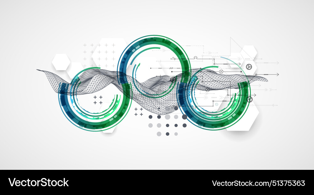 Wireframe concept abstract technology futuristic Vector Image