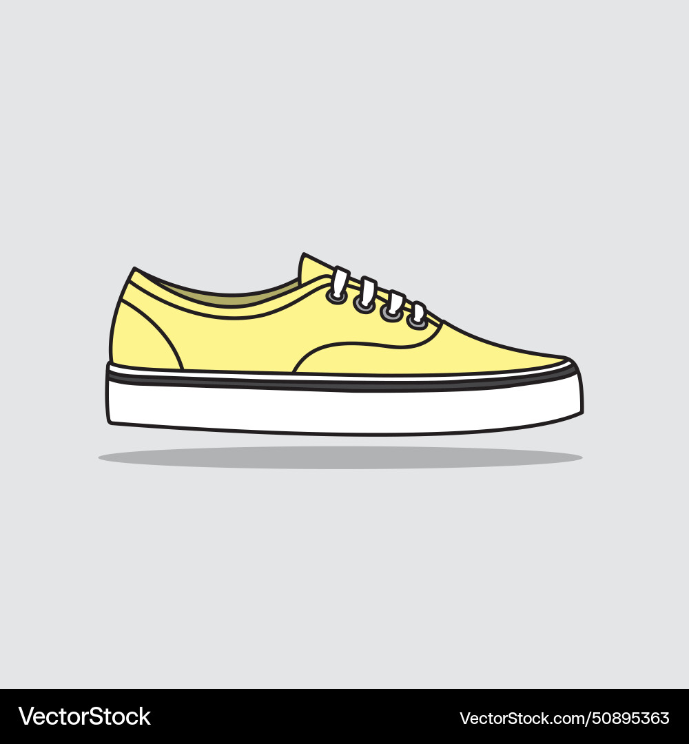 Yellow sneakers icon Royalty Free Vector Image