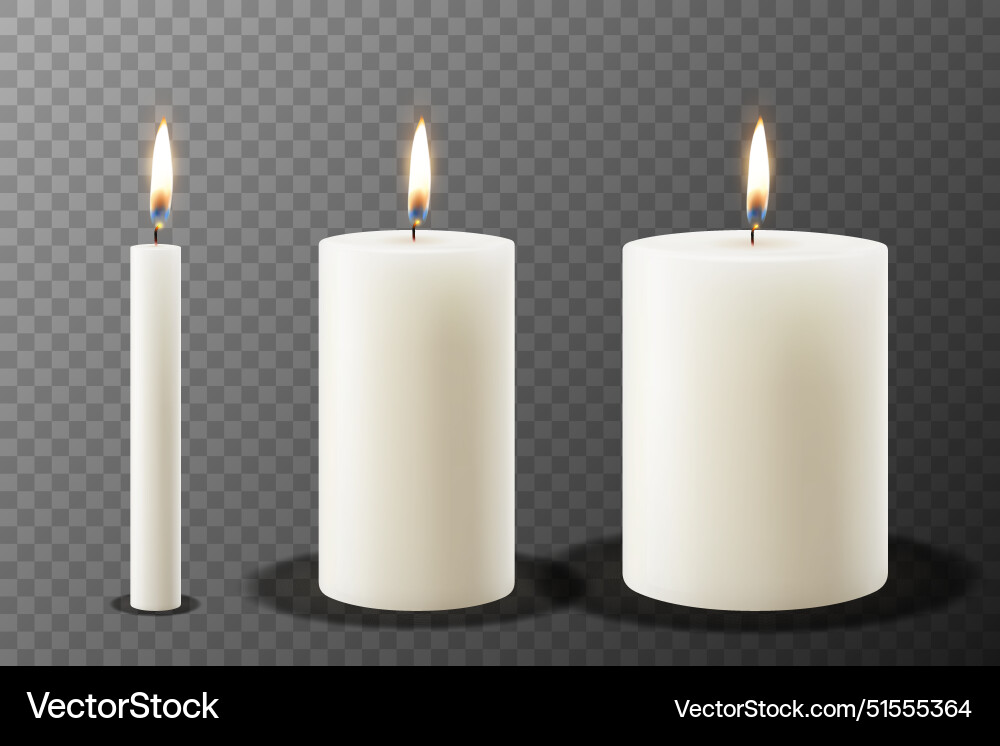 3d realistic paraffin wax burning party spa Vector Image