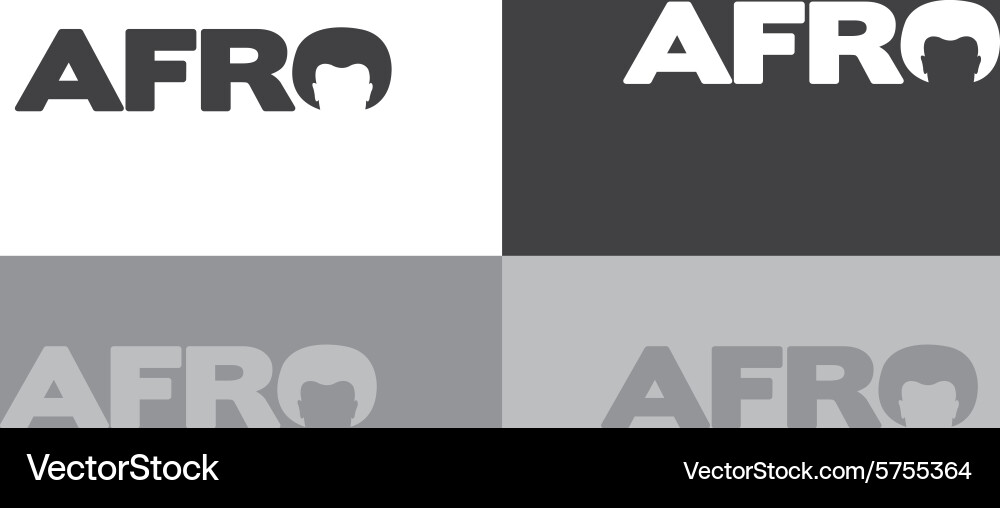 Afro typography logo Royalty Free Vector Image