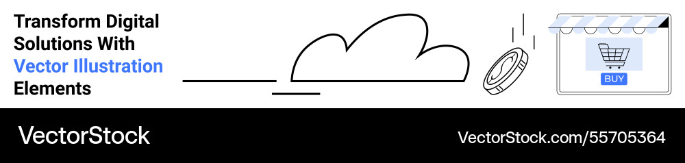 Digital solutions concept with cloud storage Vector Image