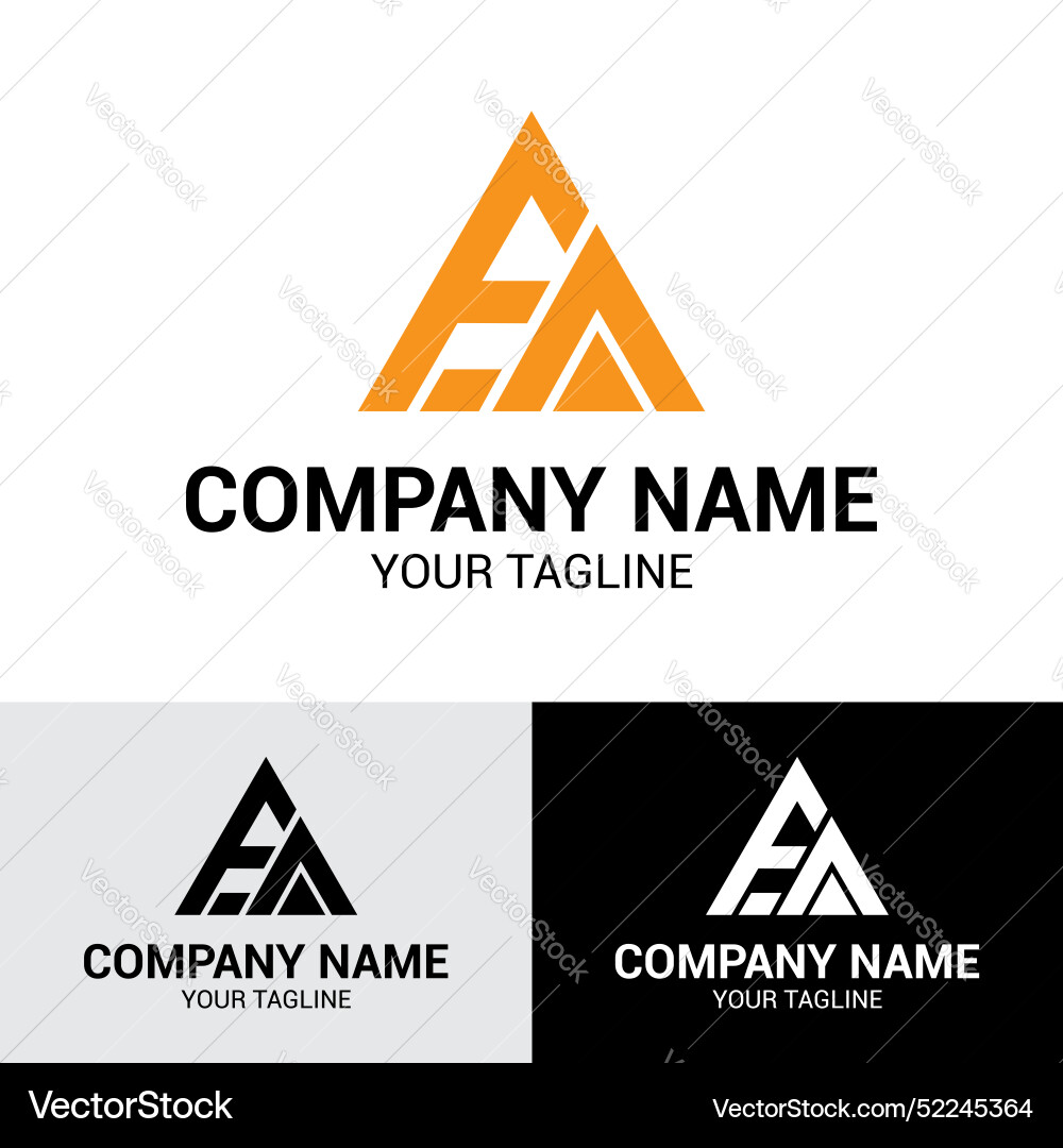 Fa af ea ae letter initial logo template Vector Image