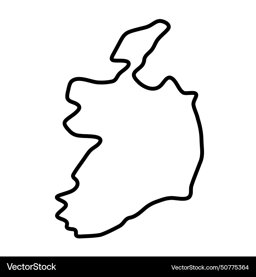 Ireland simplified outline map Royalty Free Vector Image
