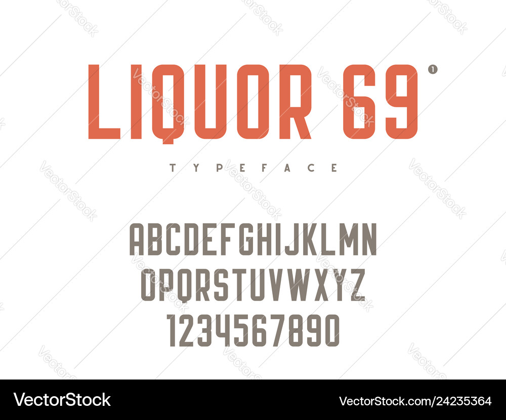 Latin uppercase alphabet letters and numbers Vector Image