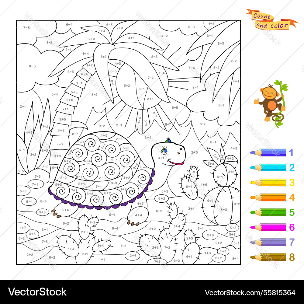 Math education for children coloring book Vector Image