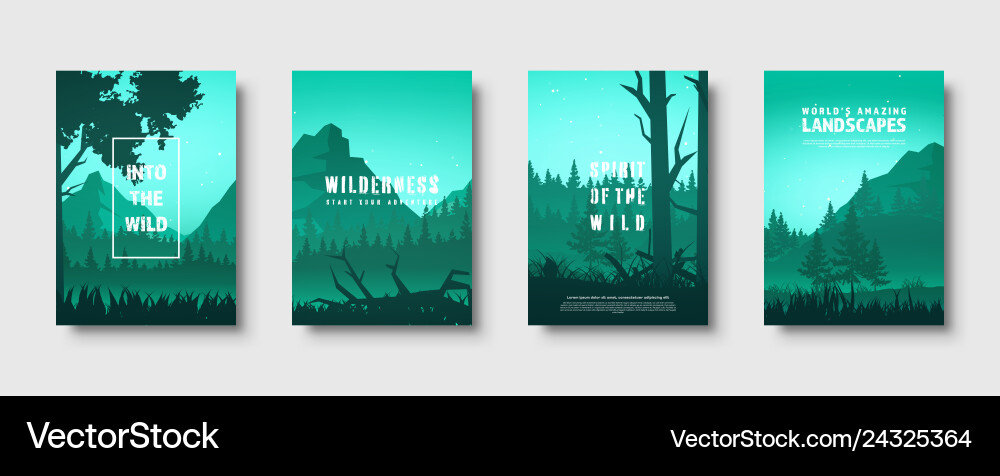 Mountains and forest wild nature landscape Vector Image