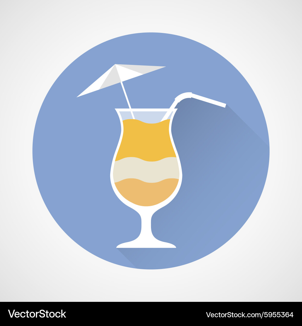 Pina colada cocktail simple icon Royalty Free Vector Image