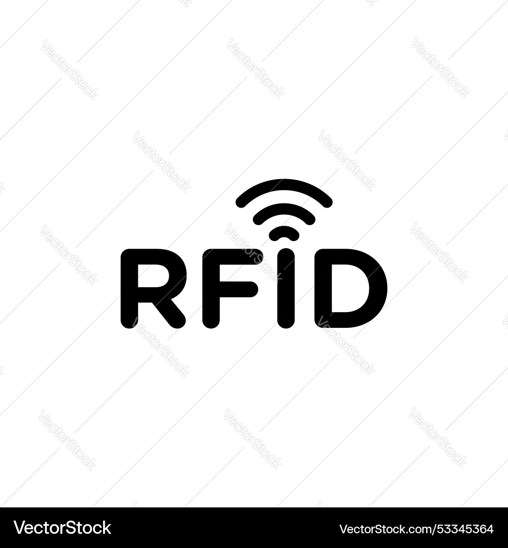Rfid line icon isolated on white background Vector Image