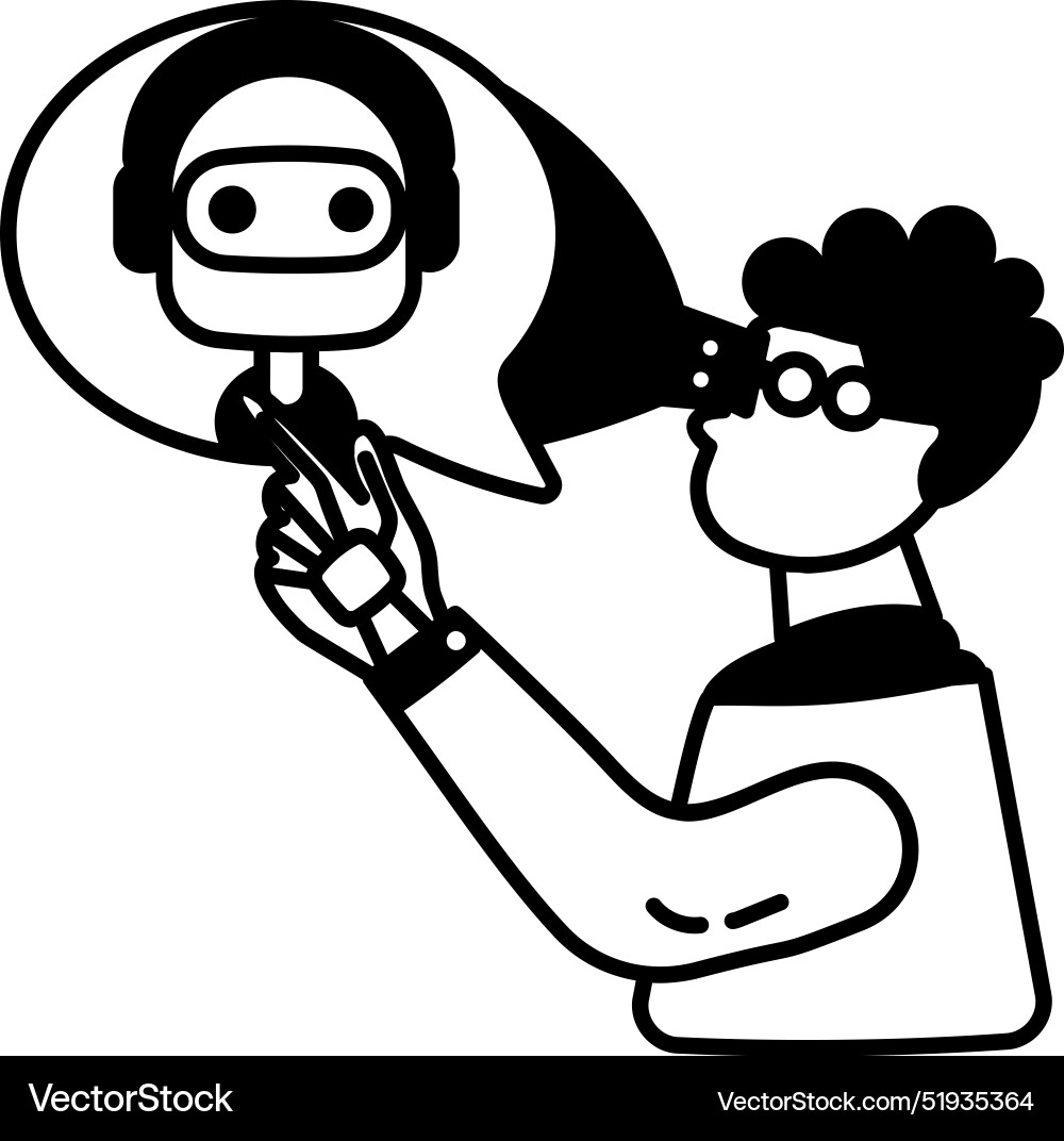 Robot chat Royalty Free Vector Image - VectorStock