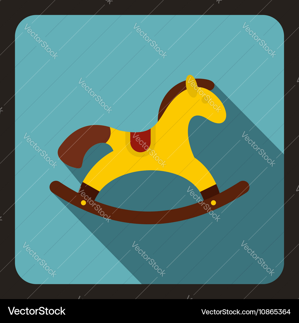 Rocking horse icon flat style Royalty Free Vector Image