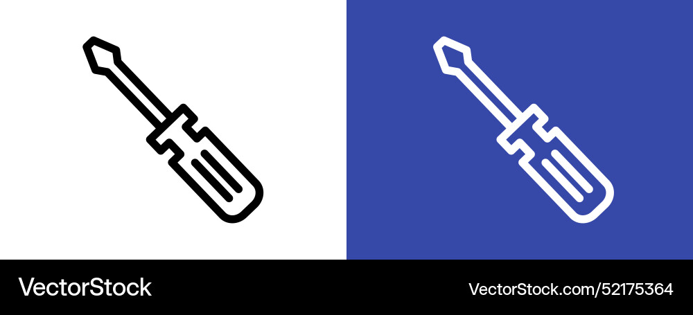 Screwdriver logo sign set outline Royalty Free Vector Image