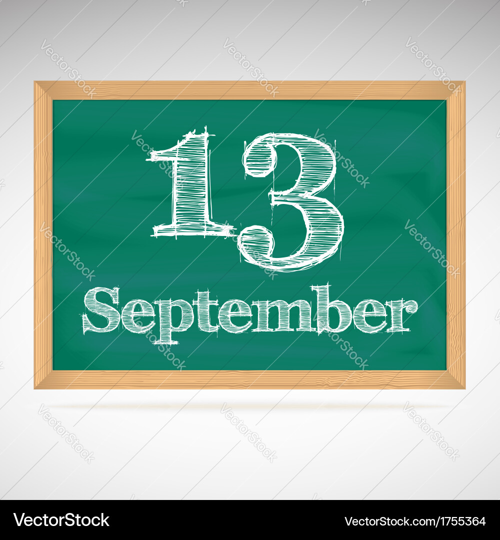 September Calendar Chalkboard Royalty Free Vector Image