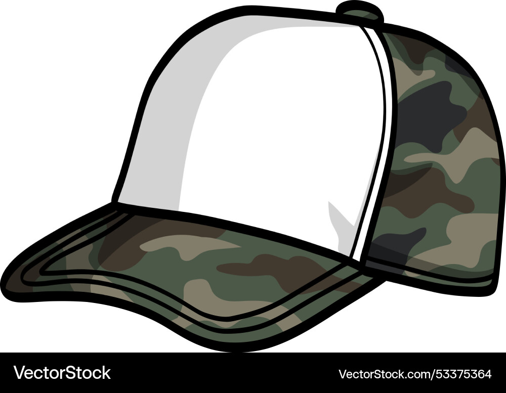 Trucker hat camo camouflage Royalty Free Vector Image