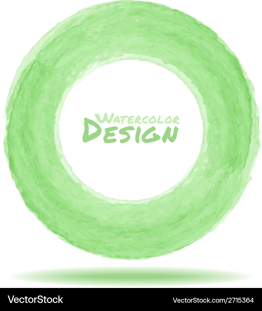 Watercolor Light Green Circle Royalty Free Vector Image