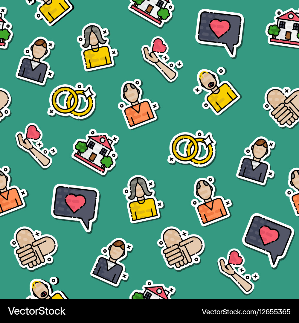 Colored family pattern Royalty Free Vector Image
