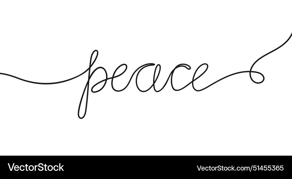 Continuous handwritten word peace on a white Vector Image