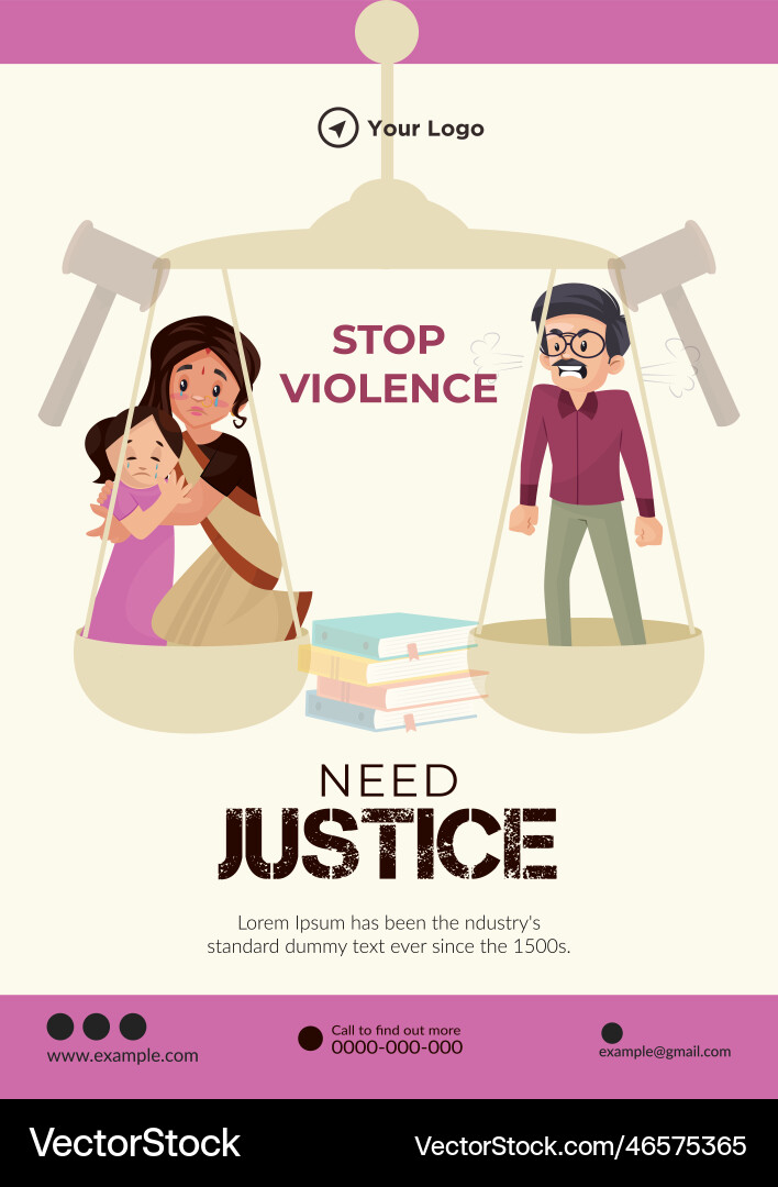 Flyer design of need justice stop violence Vector Image