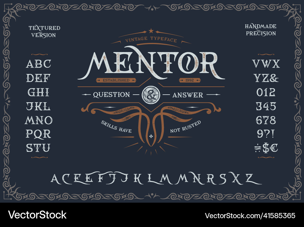 Font condor vintage design old label logo Vector Image