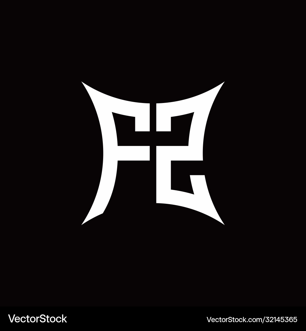FZ Monogram Logo - Sharp Shape Royalty Free Vector Image