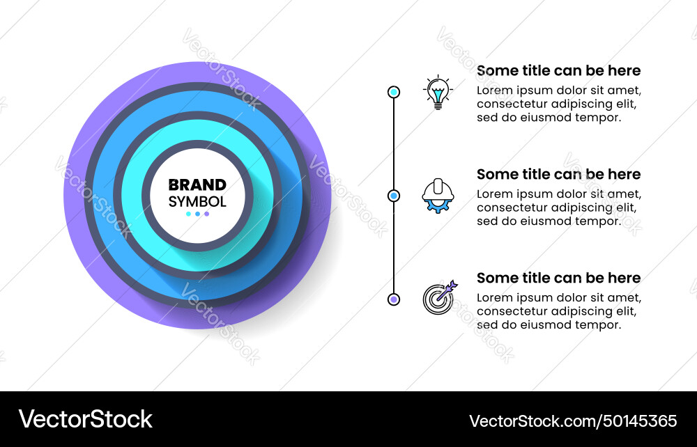 Infographic template 3 circles in layers Vector Image