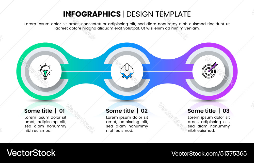 Infographic template 3 connected circles Vector Image