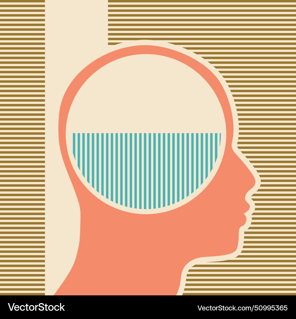 Man avatar profile view textured by lines pattern Vector Image