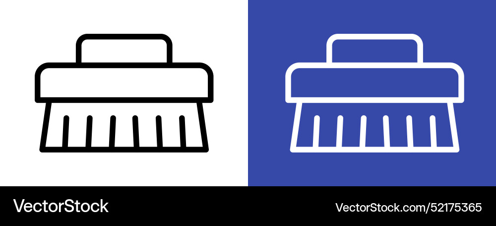 Scrubbing brush logo sign set outline Royalty Free Vector