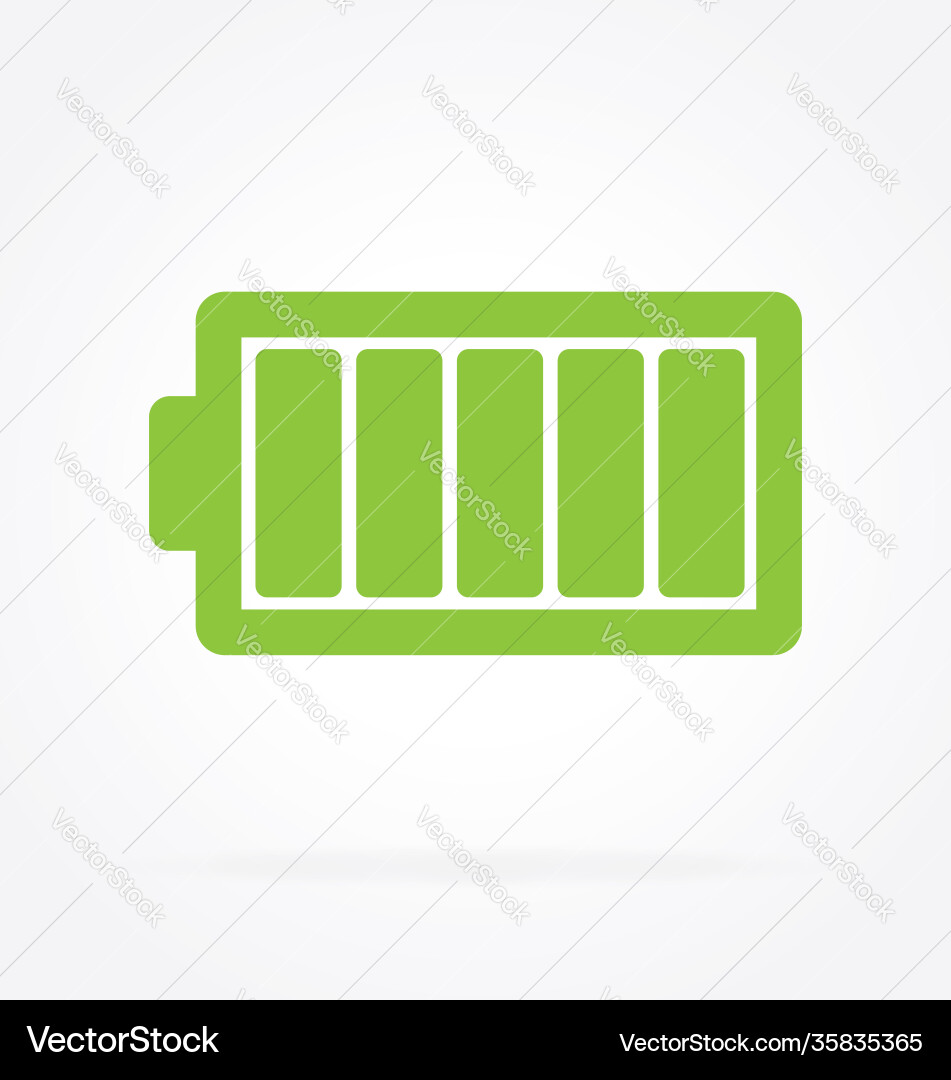Simple green battery icon Royalty Free Vector Image