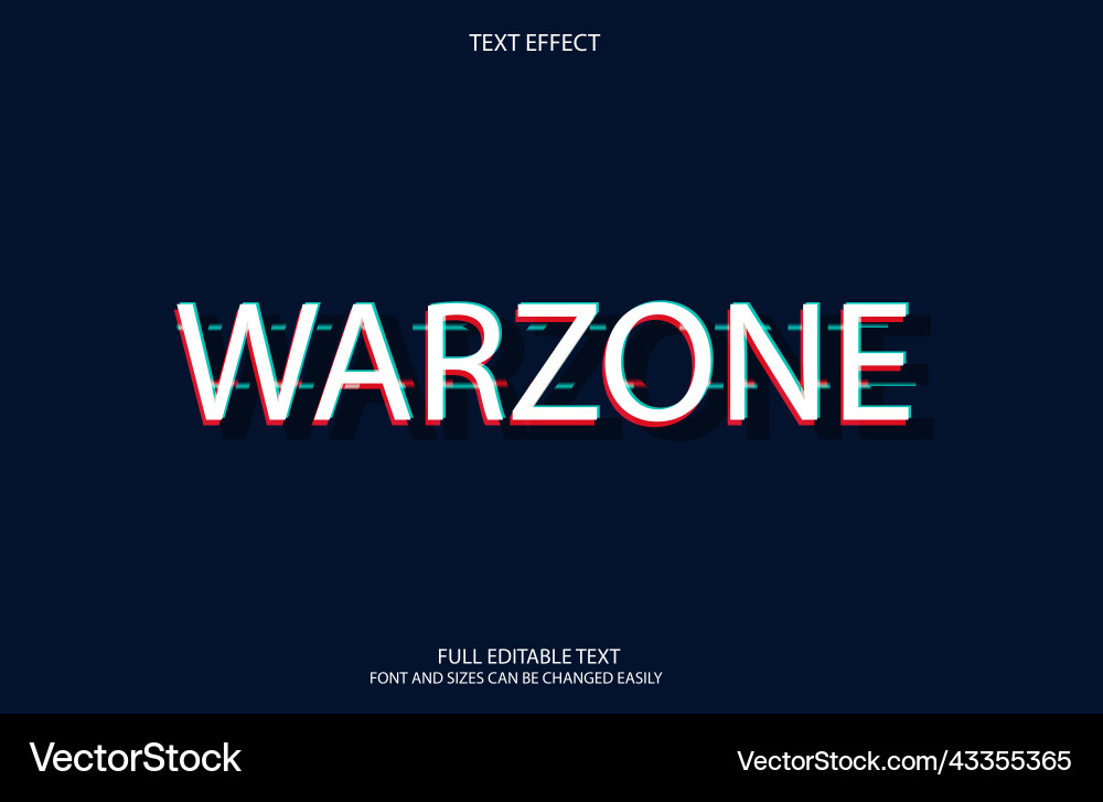 Warzone Glitch Text Effect Royalty Free Vector Image